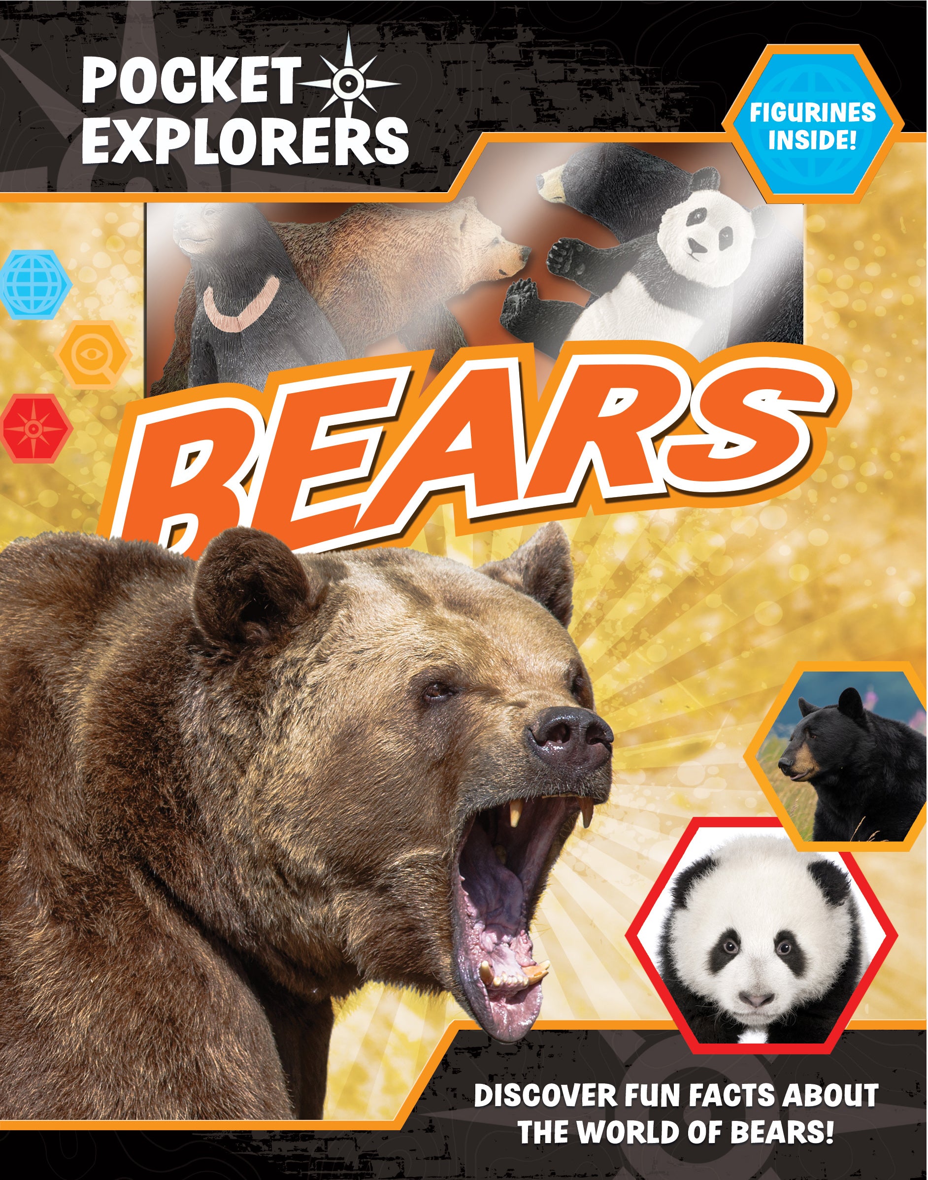 Bears, Pocket Explorers, Fun facts book with Figurines. – Phidal